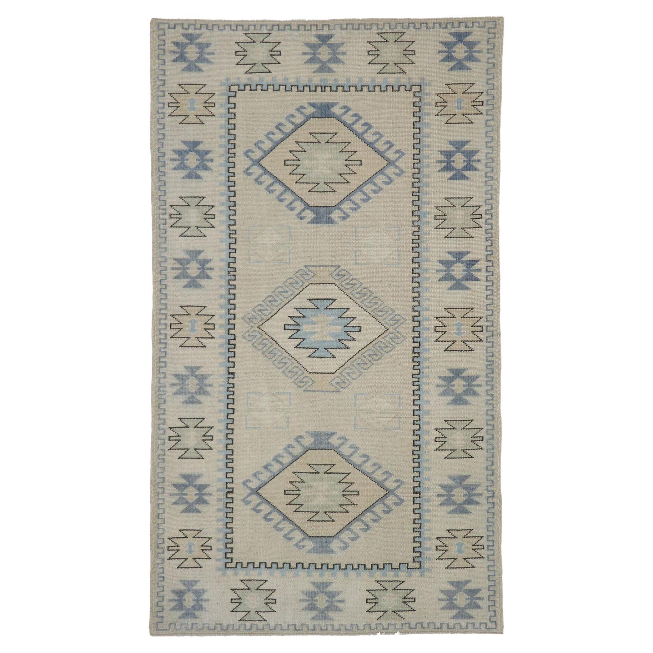 Contemporary Turkish Oushak Rug with Pastel Colors and Tribal Boho Chic ...