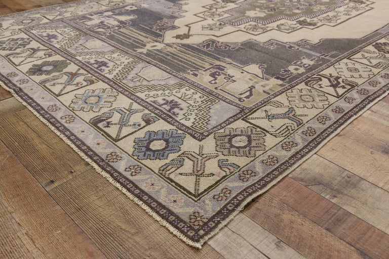 Vintage Turkish Oushak Rug with Cottage Shaker Style For Sale at ...