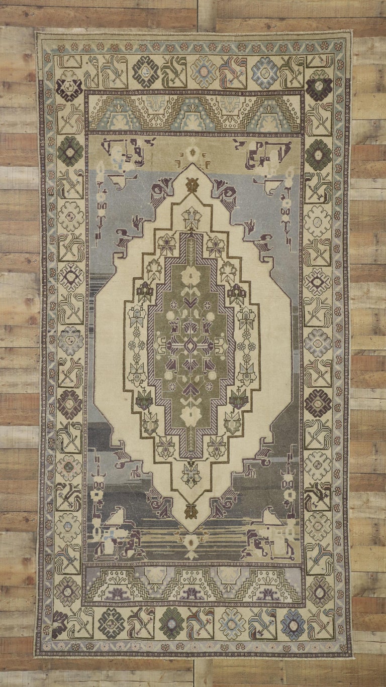 Vintage Turkish Oushak Rug with Cottage Shaker Style For Sale at ...