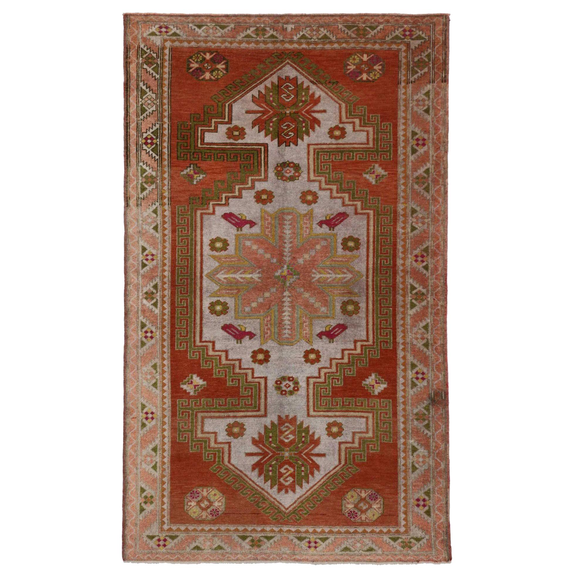 Vintage Turkish Oushak Rug with English Country Cottage Style For Sale ...