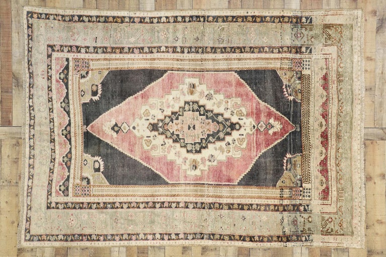 Vintage Turkish Oushak Rug with Modern Industrial and Amish Style For ...