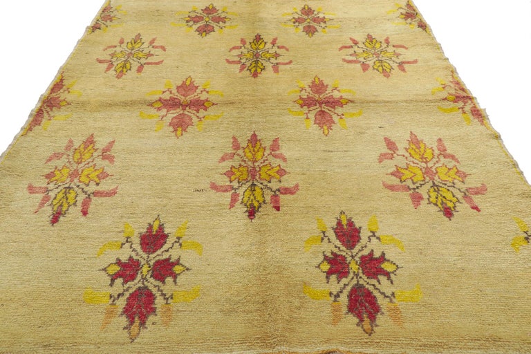 Vintage Turkish Oushak Rug with Modern Rustic and Biophilic Prairie ...