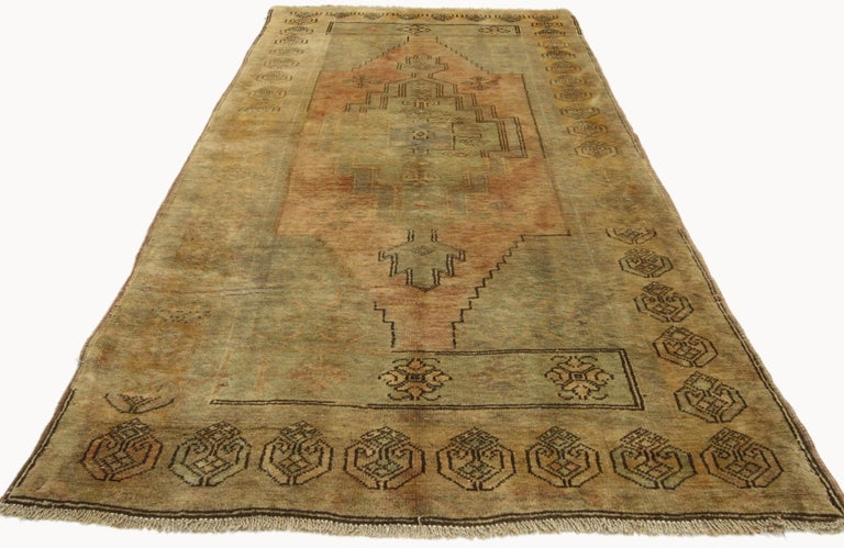 Vintage Turkish Oushak Rug with Traditional Style, Muted Washed Out ...