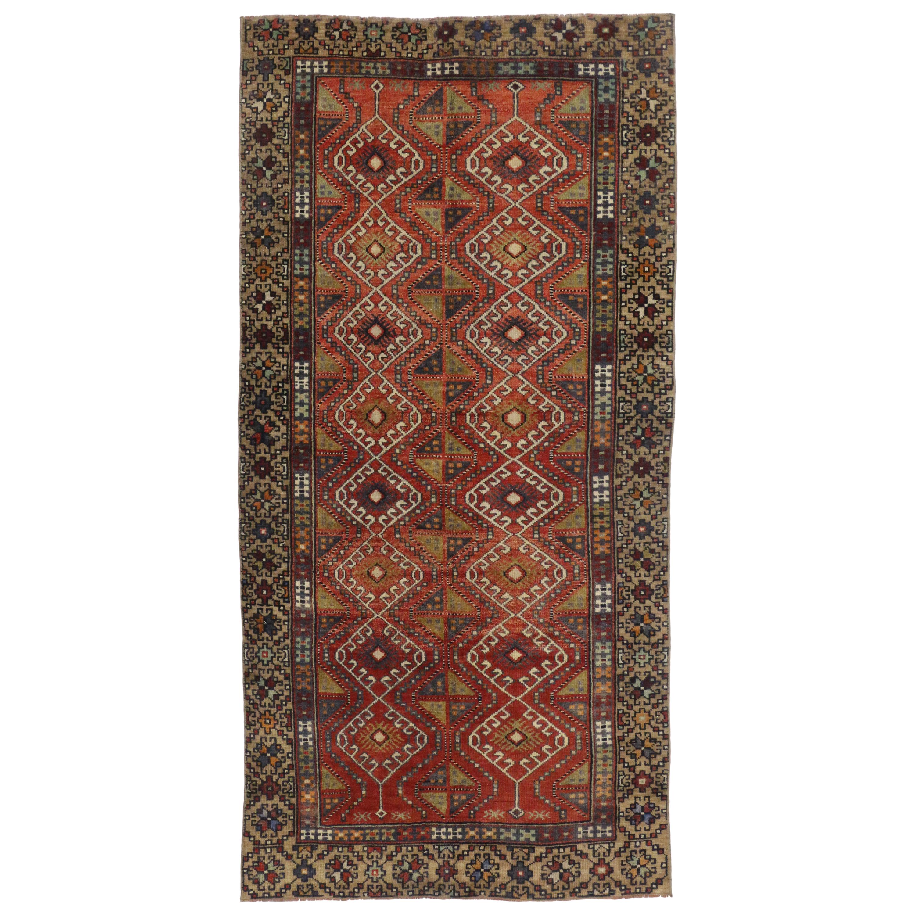 Vintage Turkish Oushak Runner with Modern Contemporary Style, Hallway ...