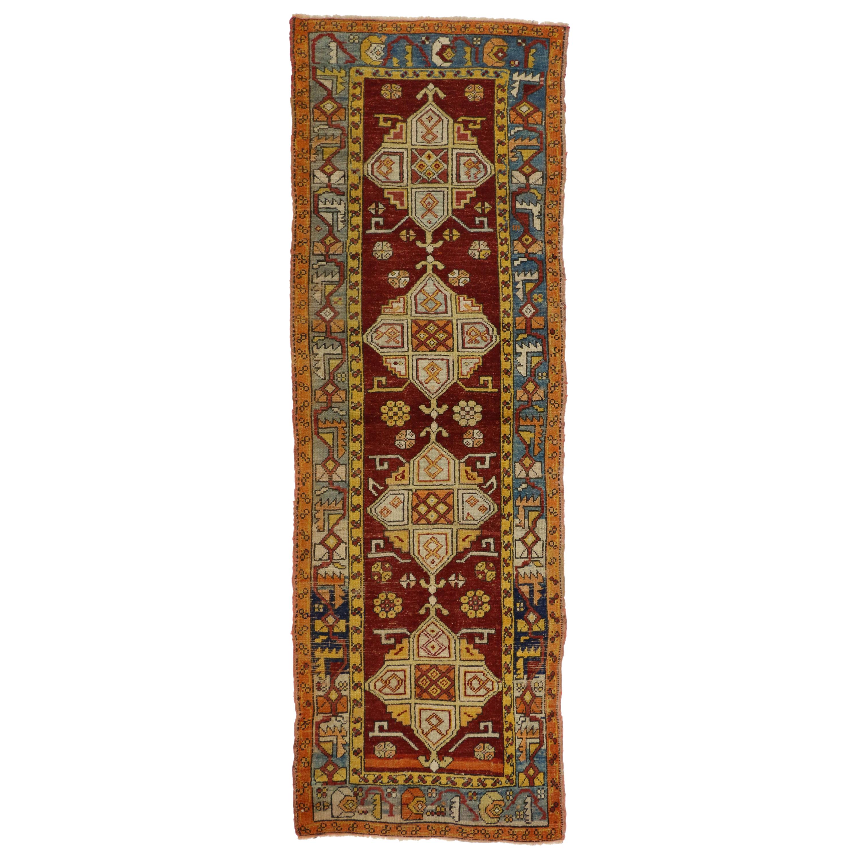 Antique Turkish Rug Runner from Milas, Traditional Gold Runner Rugs for ...