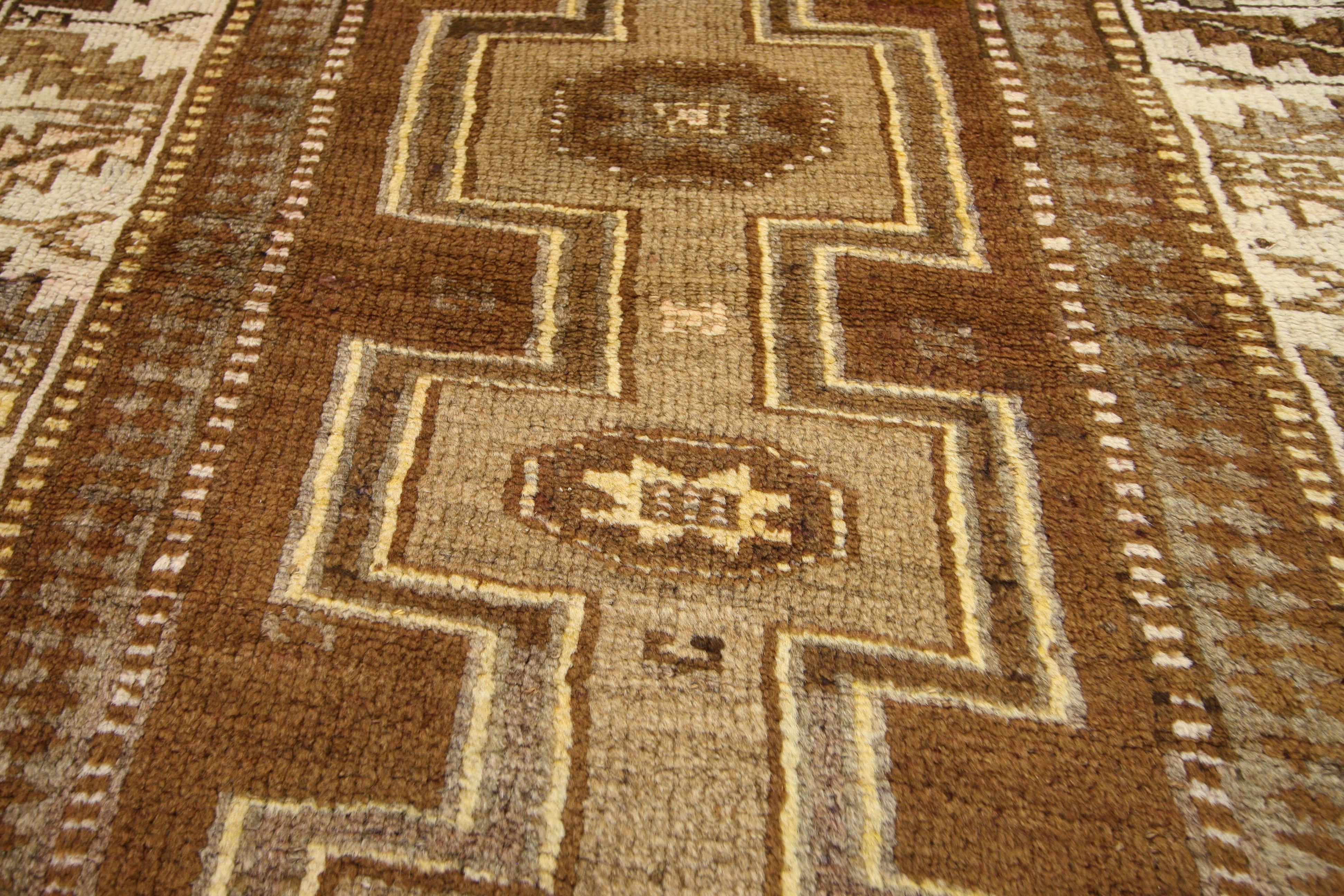 Vintage Turkish Oushak Runner with Warm, Neutral Colors, Hallway Runner ...