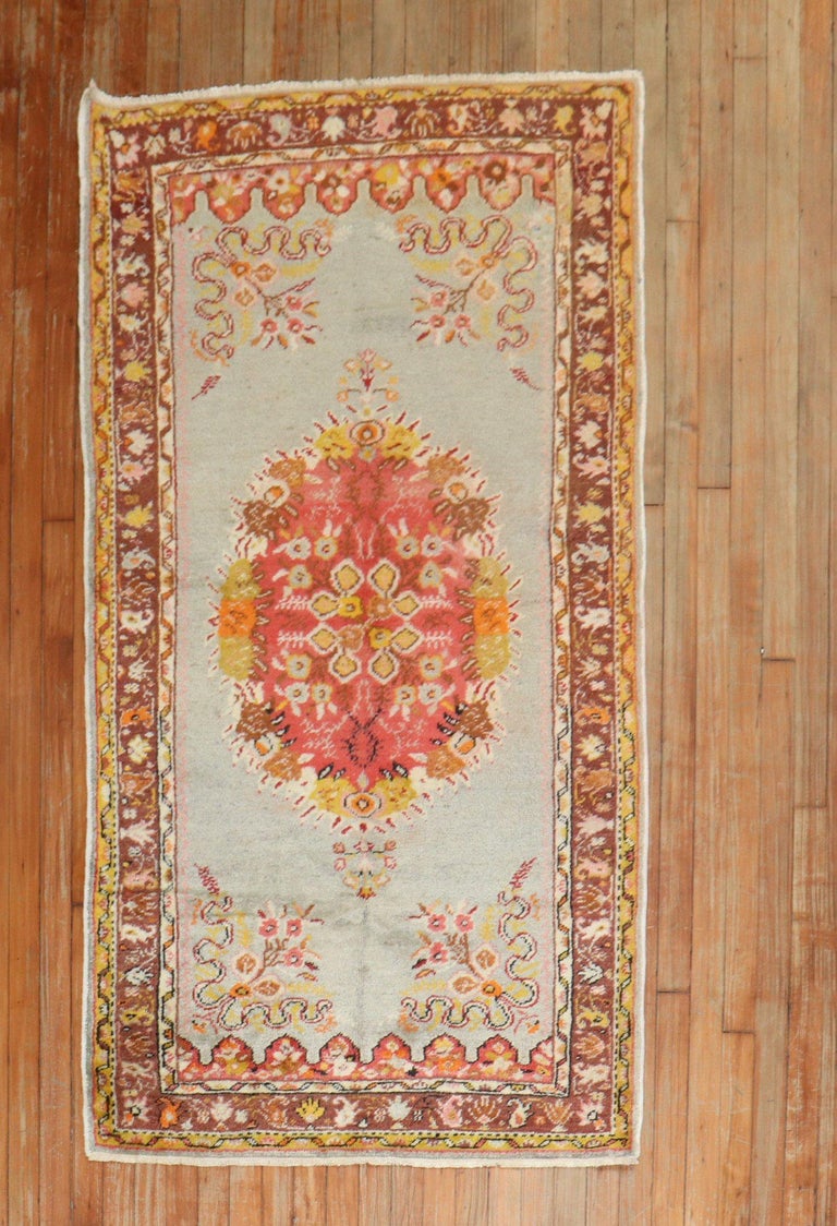 Vintage Turkish Oushak Throw Rug For Sale at 1stDibs