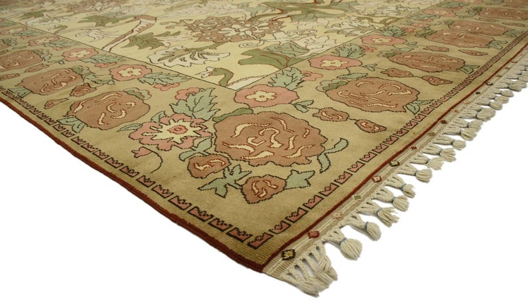 Vintage Turkish Oushak William Morris Inspired Rug with Arts and Crafts ...