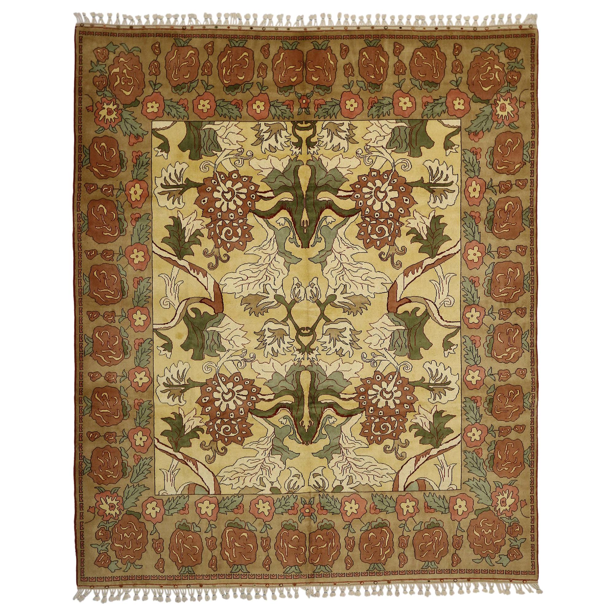 Vintage Turkish Oushak William Morris Inspired Rug with Arts and Crafts ...