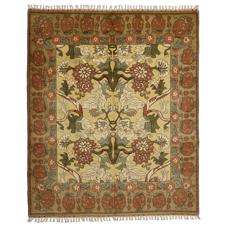 Vintage Turkish Oushak William Morris Inspired Rug with Arts and Crafts ...