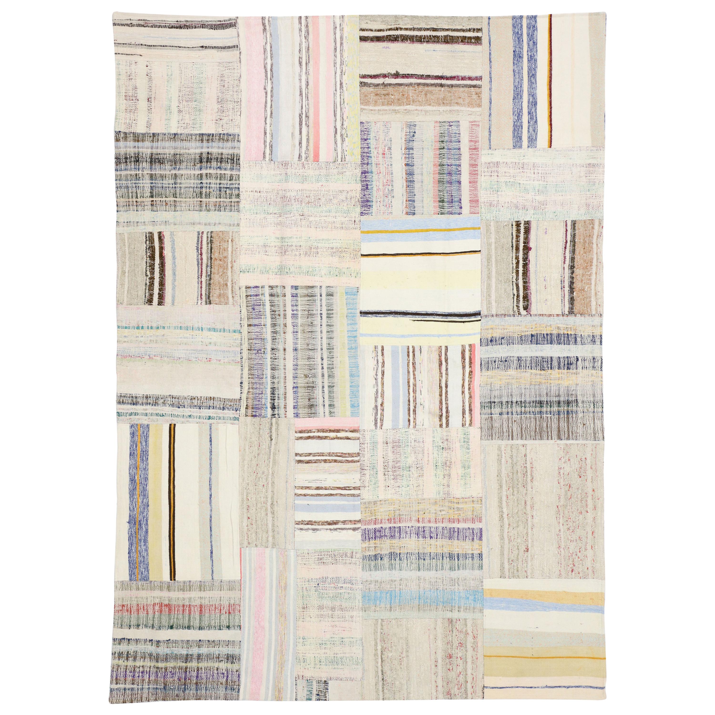 Vintage Turkish Pala Patchwork Kilim Rug, Flat-Weave Rug at 1stDibs