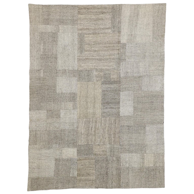 Vintage Turkish Patchwork Kilim Rug with Modern Style, Flat-Weave Rug ...