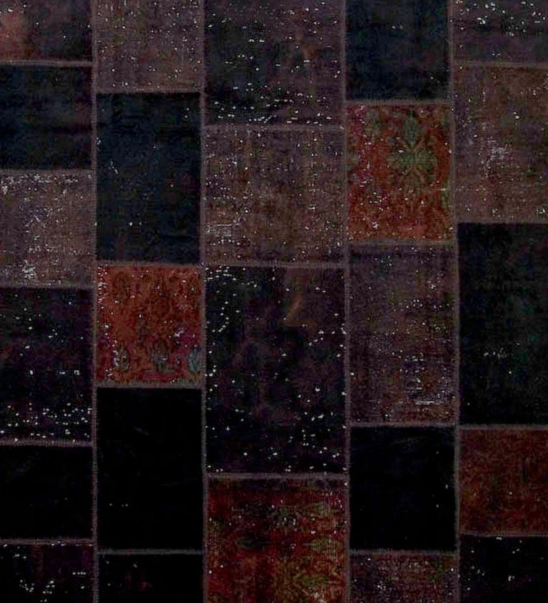 Vintage Turkish Patchwork Overdyed Rug 6'5 x 8'9. For Sale at 1stDibs