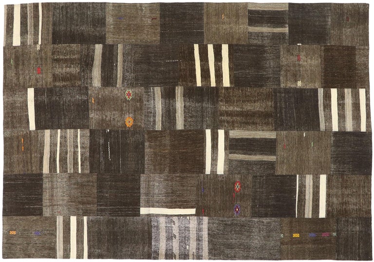 Vintage Turkish Patchwork Rug with Masculine Preppy Style For Sale at ...