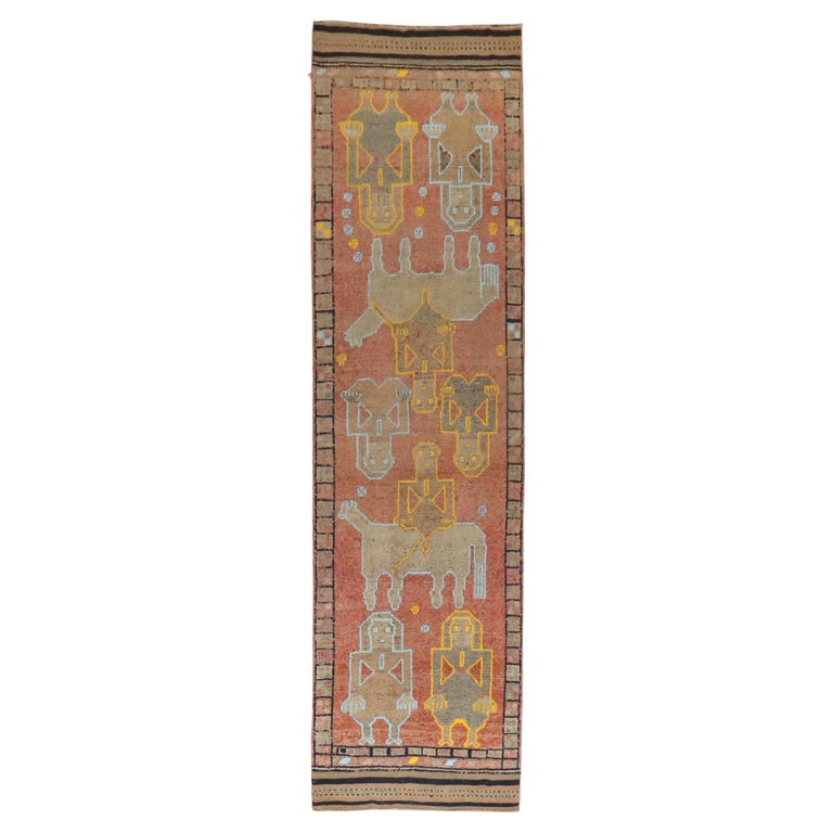 Vintage Turkish Pictorial Anatolian Runner For Sale at 1stDibs