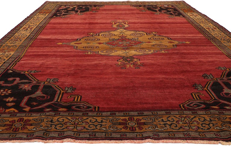 Vintage Turkish Red Oushak Rug with Italian Jacobean Style For Sale at ...