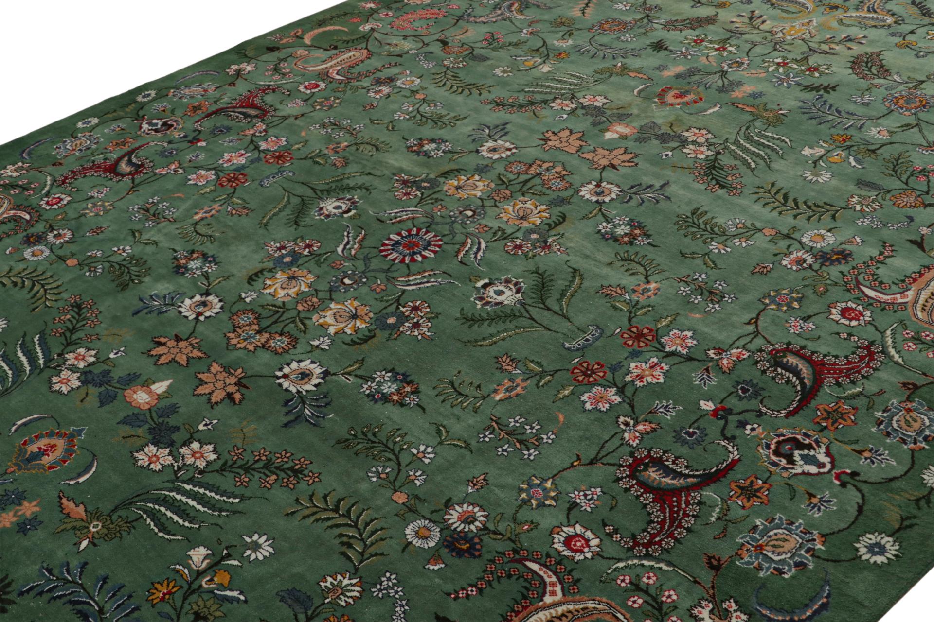 Vintage Turkish Rug in Green, with All-Over Geometric Patterns, from ...