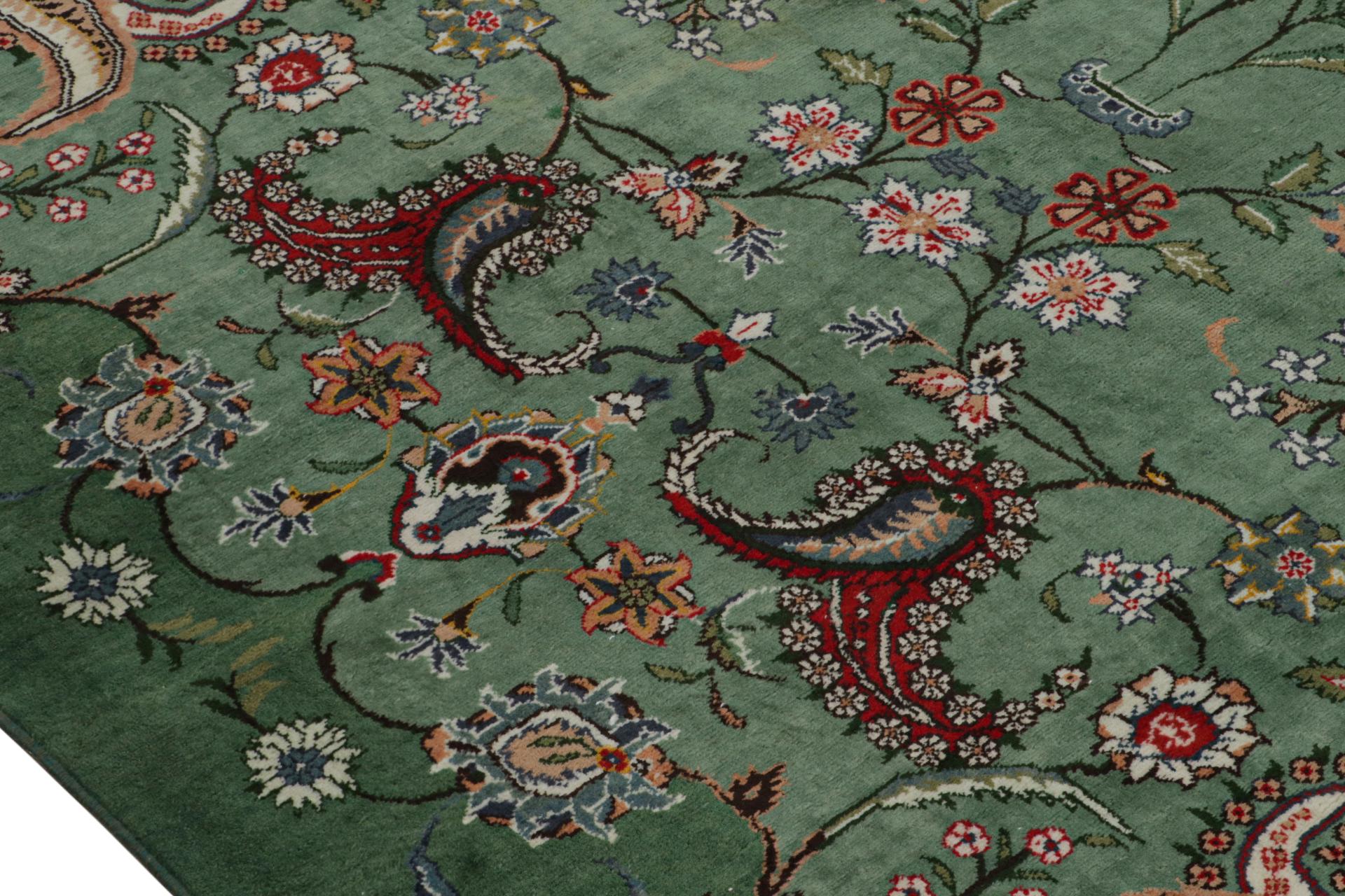 Vintage Turkish Rug in Green, with All-Over Geometric Patterns, from ...