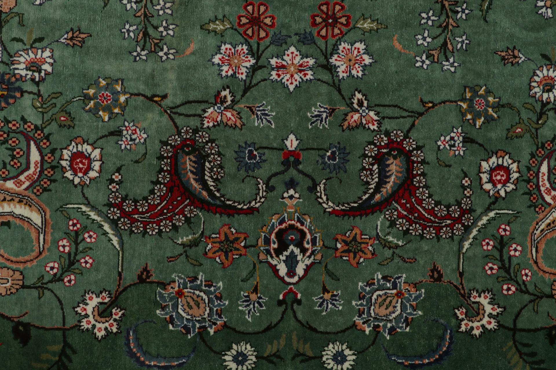 Vintage Turkish Rug in Green, with All-Over Geometric Patterns, from ...