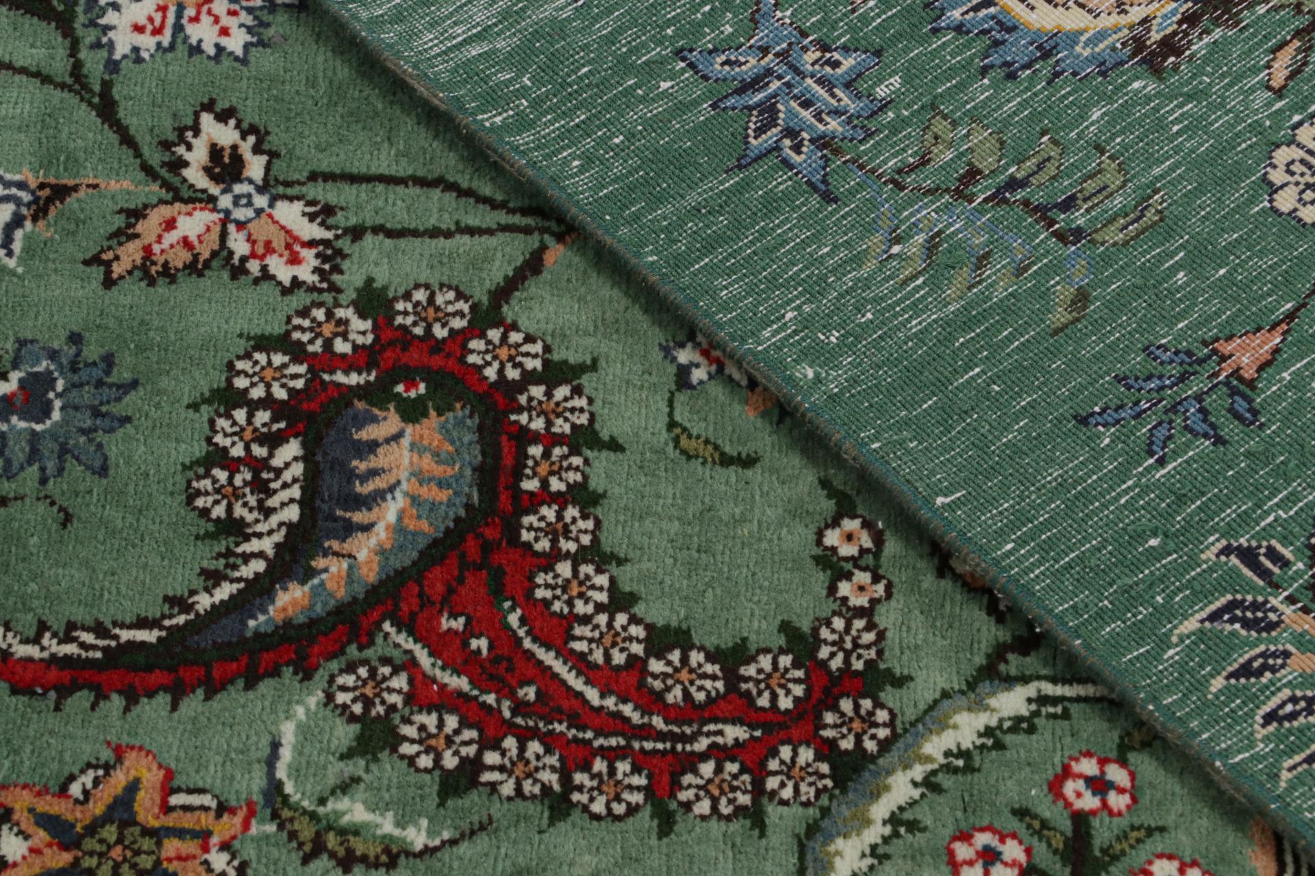 Vintage Turkish Rug in Green, with All-Over Geometric Patterns, from ...