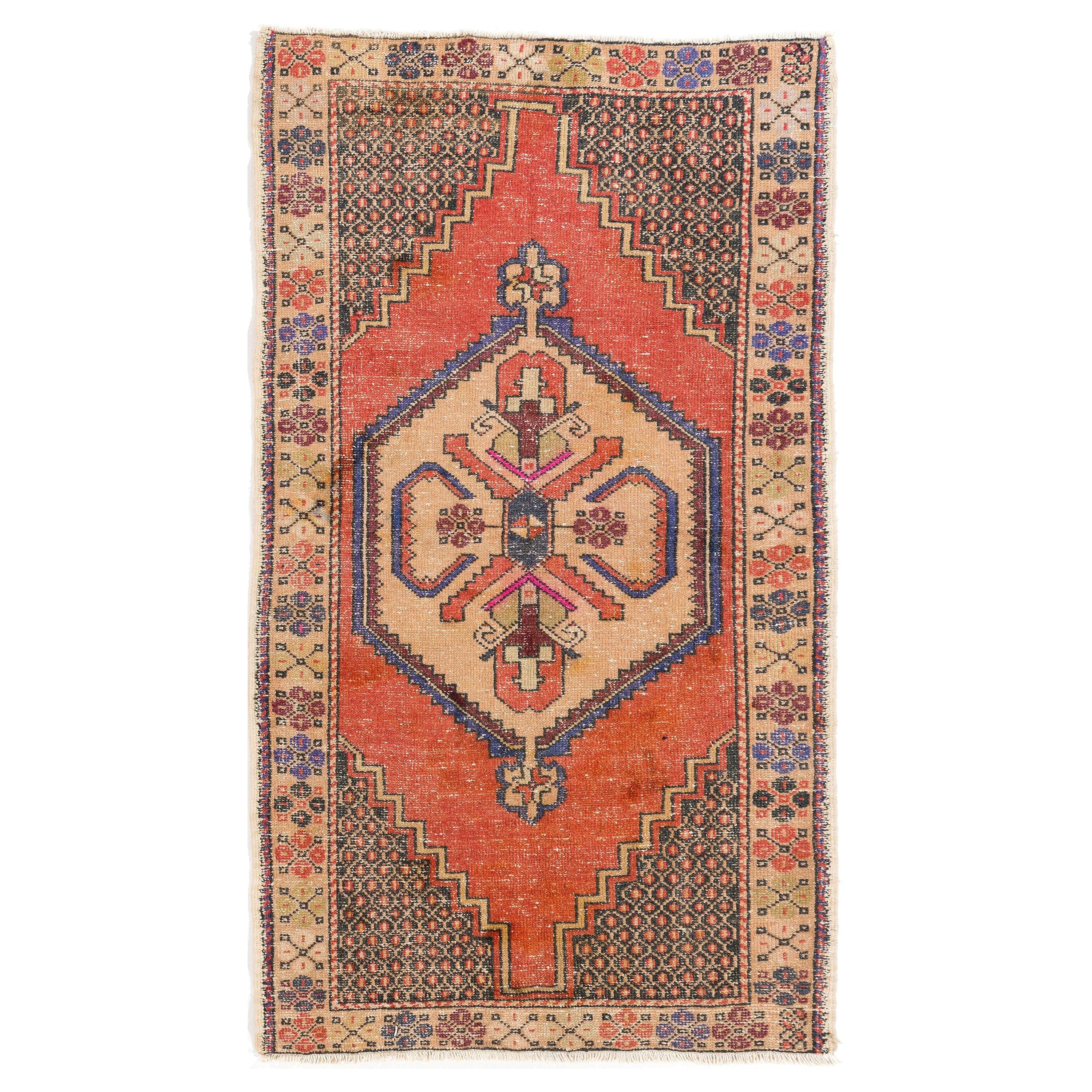 Mid-century Tulu Rug. 4x7.3 Ft. One of a kind 1940s Floor Covering ...