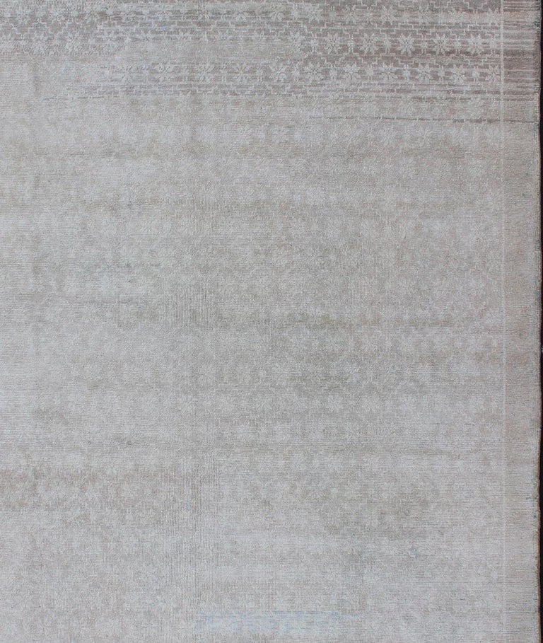 Vintage Turkish Rug with Small-Scale Repeating Pattern and Modern ...