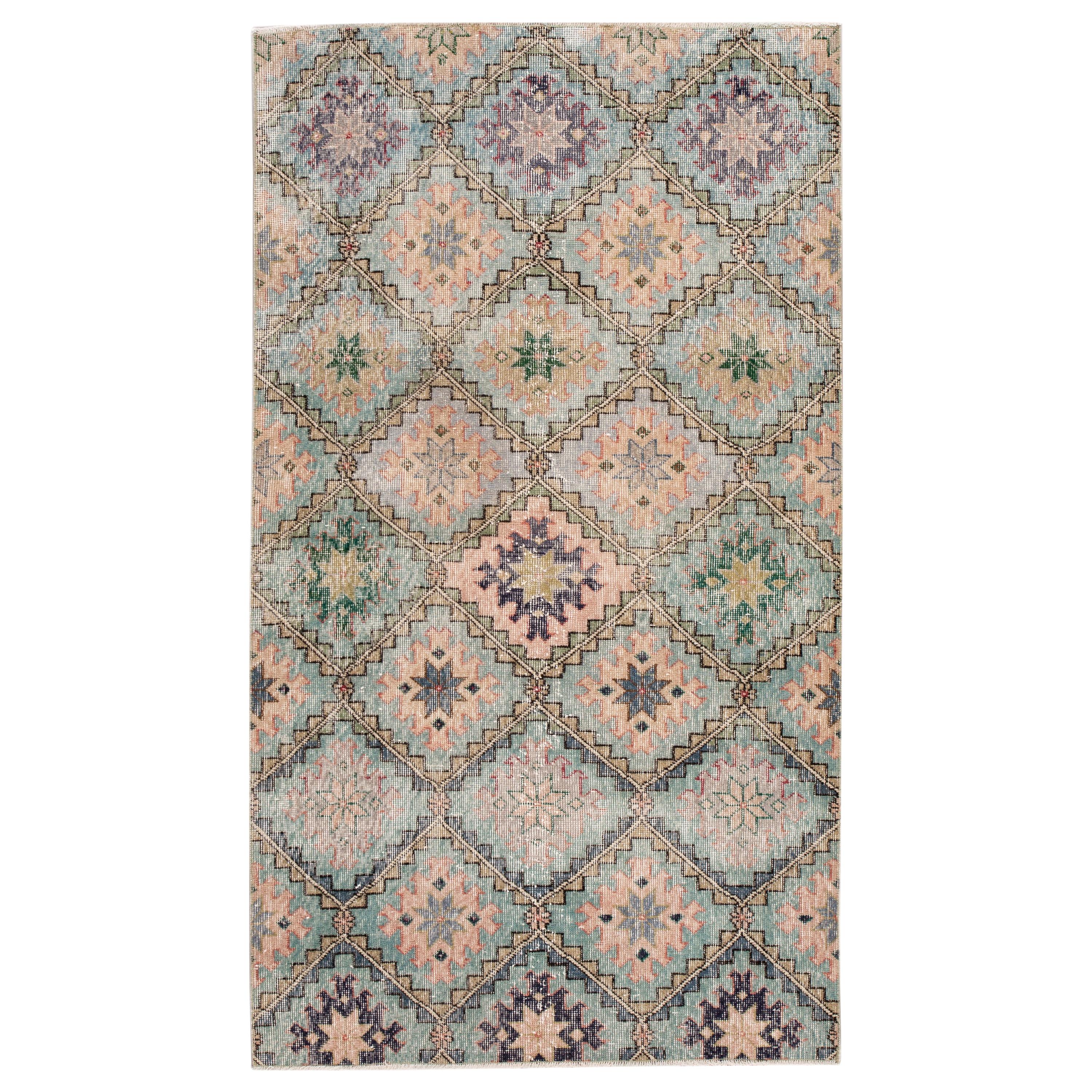 Vintage Turkish Scatter Wool Rug For Sale at 1stDibs