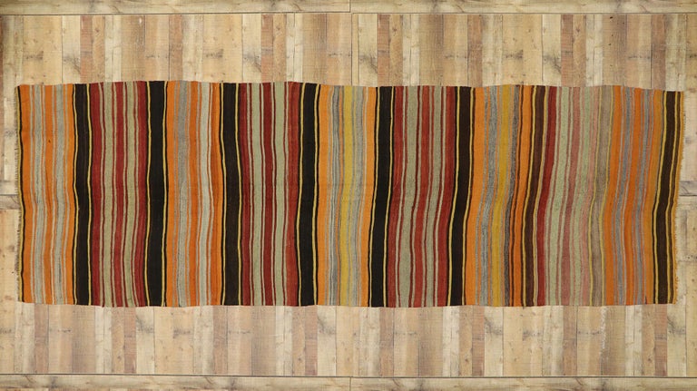 Vintage Turkish Striped Kilim Rug For Sale at 1stDibs