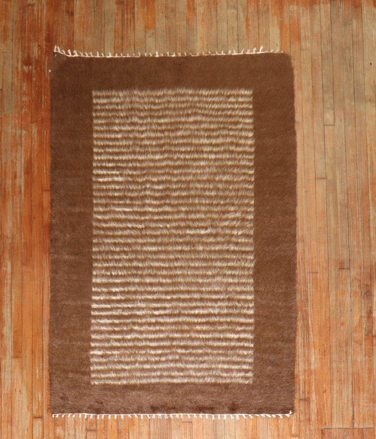 Vintage Turkish Striped Mohair Rug at 1stDibs