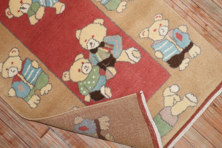 Vintage Turkish Teddy Bear Rug For Sale at 1stDibs