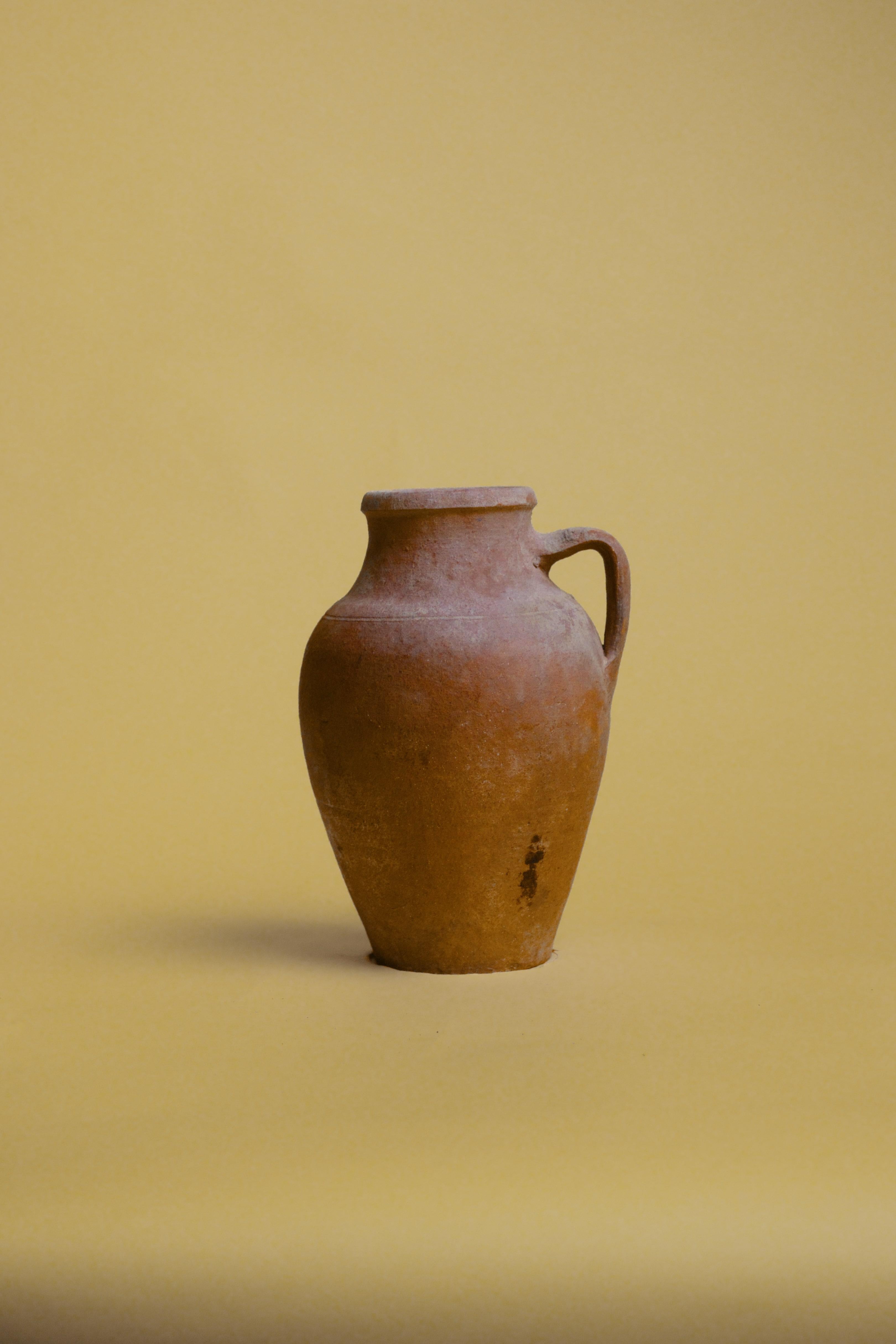 Vintage Ceramic Terracotta Storage Jar, Handcrafted Mediterranean ...