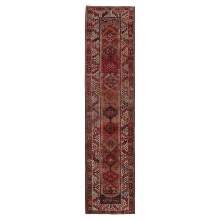 Vintage Turkish Tribal Runner in Red with Colorful Geometric by Rug and ...