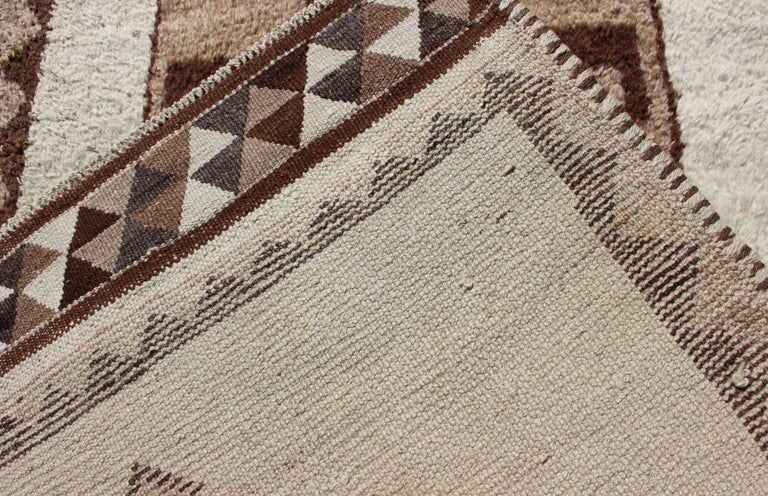 Vintage Turkish Tulu Gallery Rug with Tribal Motifs in Shades of Brown ...