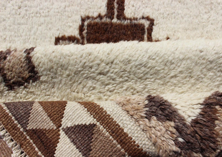 Vintage Turkish Tulu Gallery Rug with Tribal Motifs in Shades of Brown ...