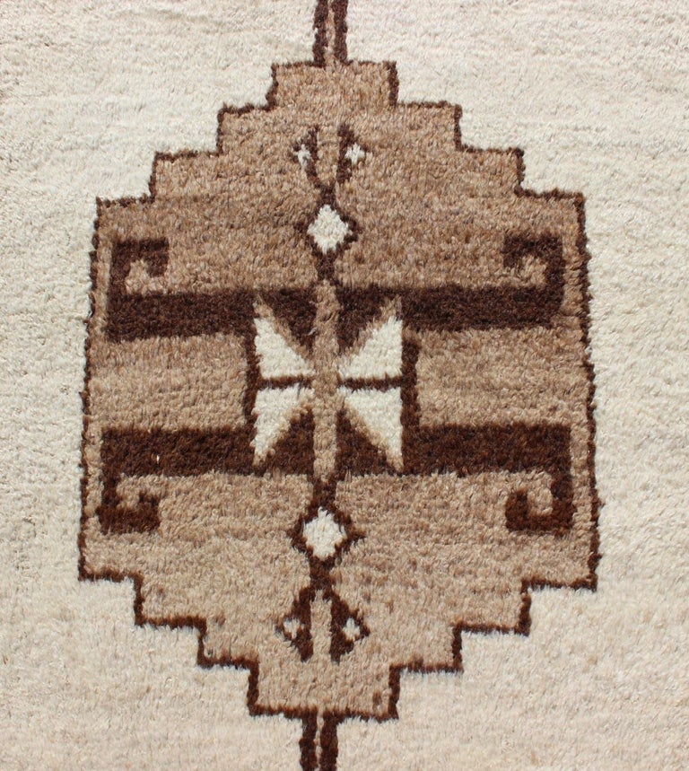 Vintage Turkish Tulu Gallery Rug with Tribal Motifs in Shades of Brown ...