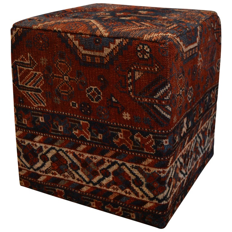 Vintage Turkmen Rug Ottoman at 1stDibs