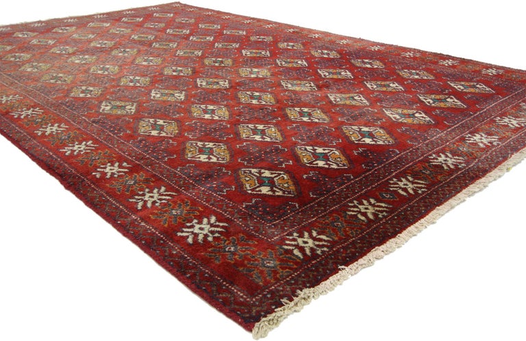 Vintage Turkmen Rug with Modern Tribal Style, Tekke Accent Rug ...