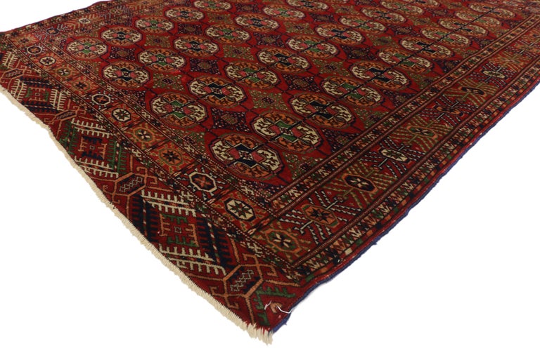 Vintage Turkmen Rug with Modern Tribal Style, Tekke Accent Rug ...