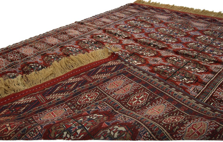 Vintage Turkmen Tekke Rug with Tribal Style, Tekke Accent Rug, Turkoman ...