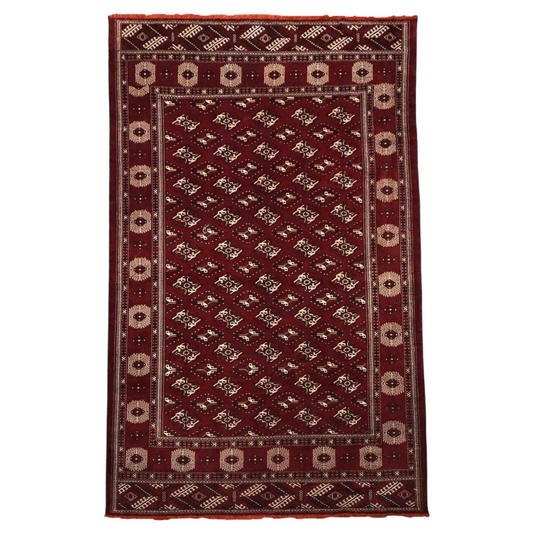 Vintage Turkoman Bukhara Rug, circa 1960 For Sale at 1stDibs