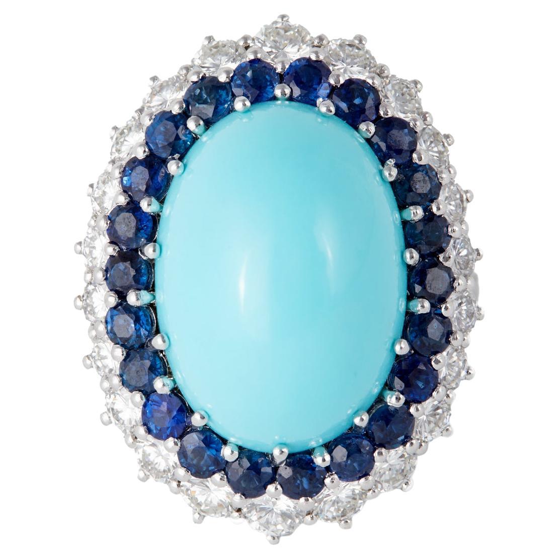 STERLE Paris Turquoise Diamond Sapphire Gold Ring For Sale at 1stDibs ...