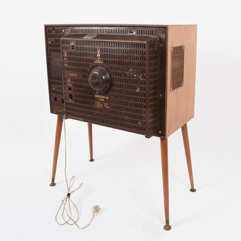 Vintage Tv Graetz Burggraf, 1960s Wooden Floor Television, Midcentury ...