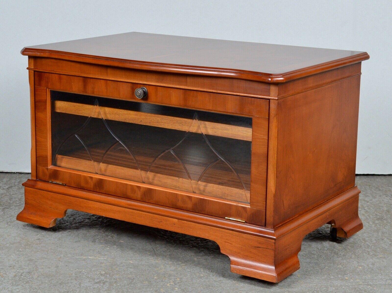 Vintage Tv Media Cabinet Storage Cupboard in Walnut with Sliding ...