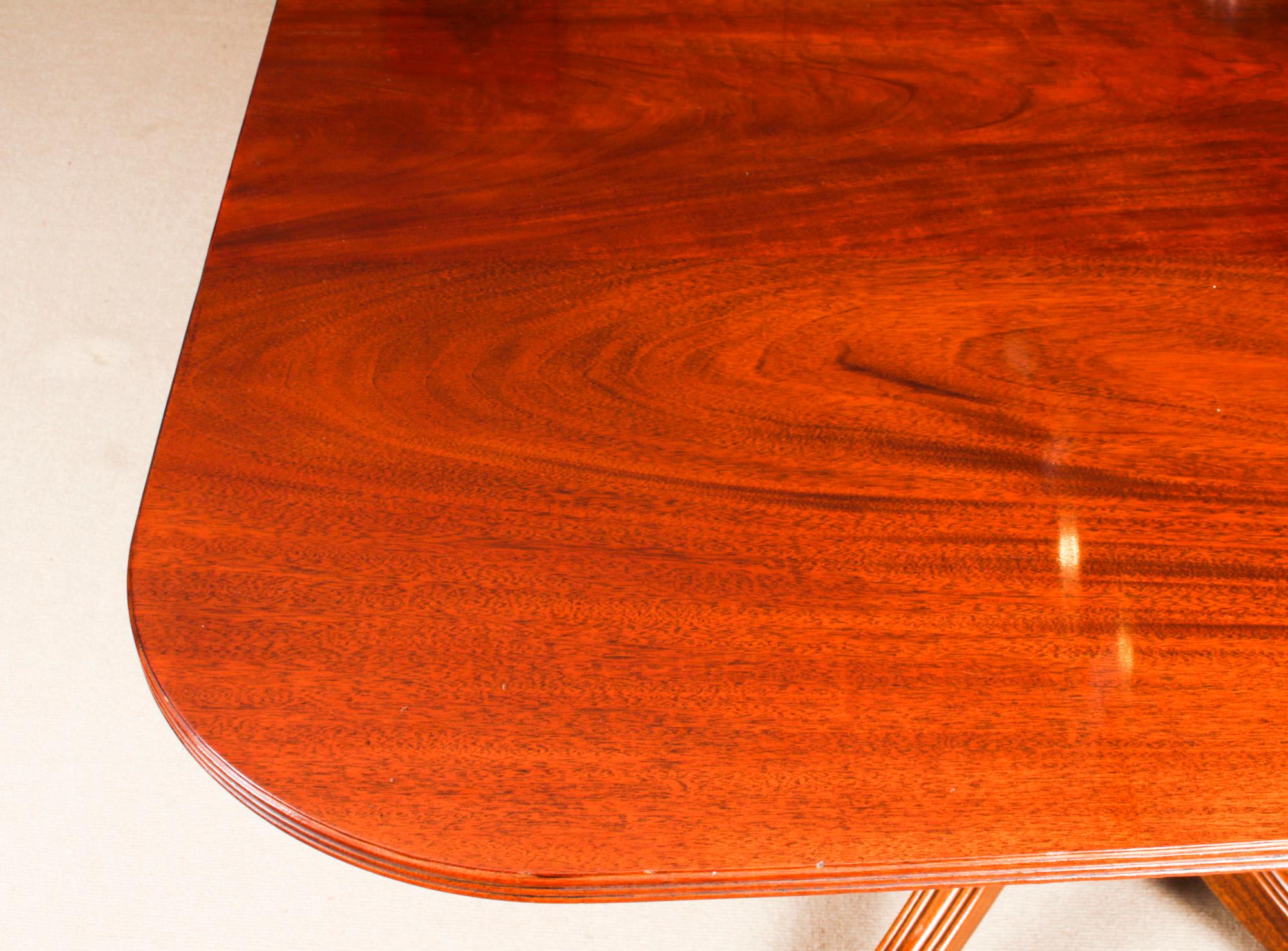 Vintage Twin Pillar Dining Table by William Tillman and 12 Dining ...