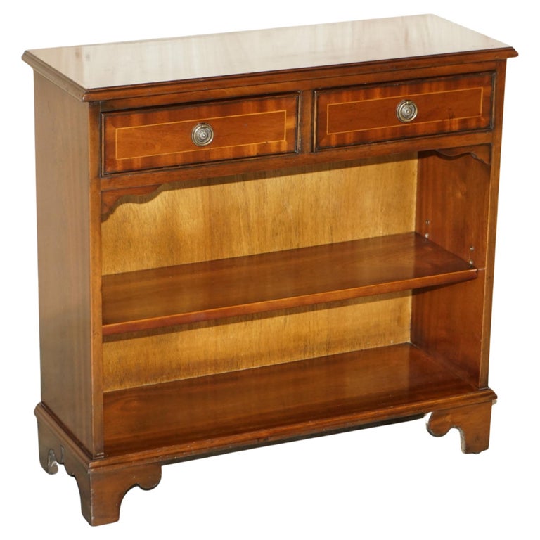 Vintage Two Drawer Bevan Funnell Flamed Hardwood Dwarf Open Library ...