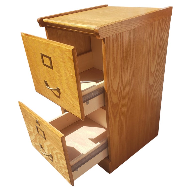 Vintage Two Drawer Oak Locking Filing Cabinet at 1stDibs | vintage 2 ...