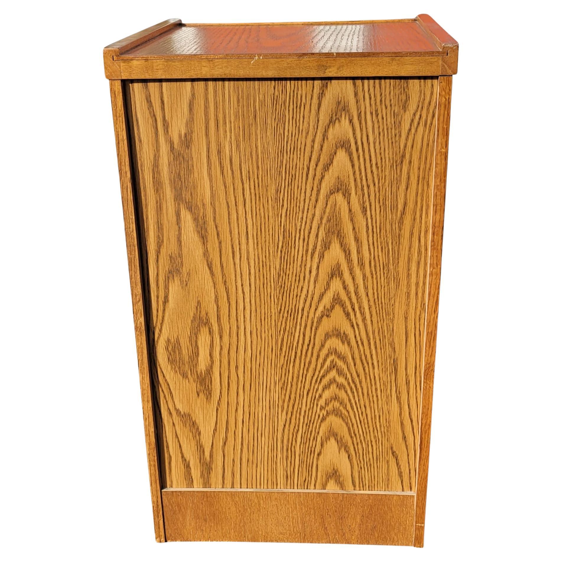 Vintage Two Drawer Oak Locking Filing Cabinet For Sale at 1stDibs