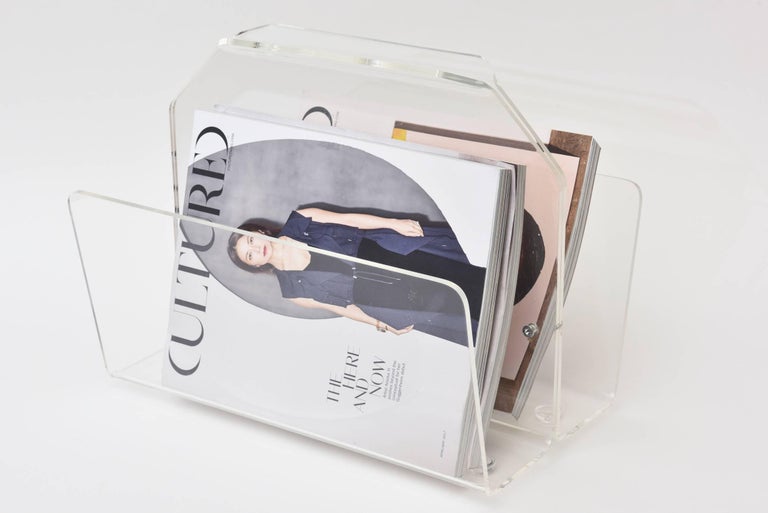 Lucite Magazine Holder Vintage For Sale at 1stDibs | lucite magazine ...