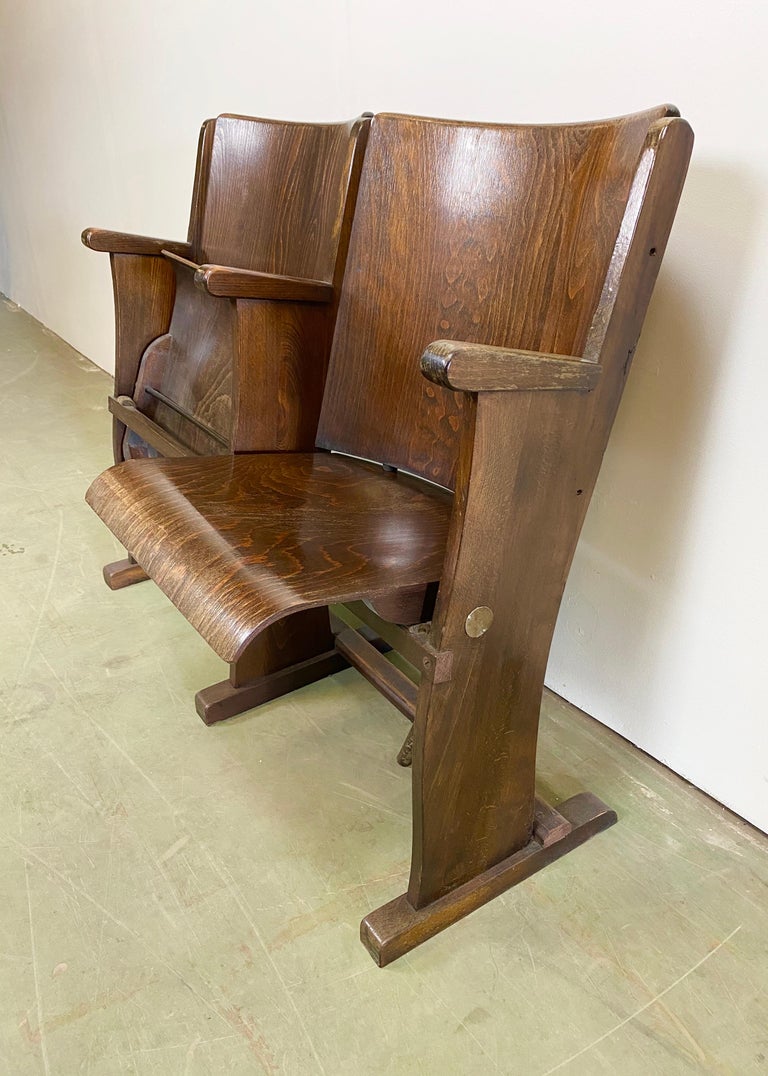 Vintage Two-Seat Cinema Bench from Ton, 1950s For Sale at 1stDibs