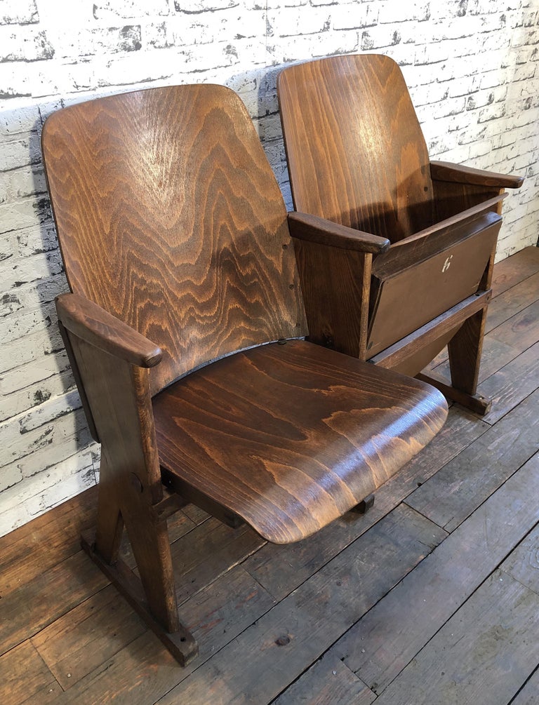 Vintage Two-Seat Cinema Bench from Ton, 1960s at 1stDibs